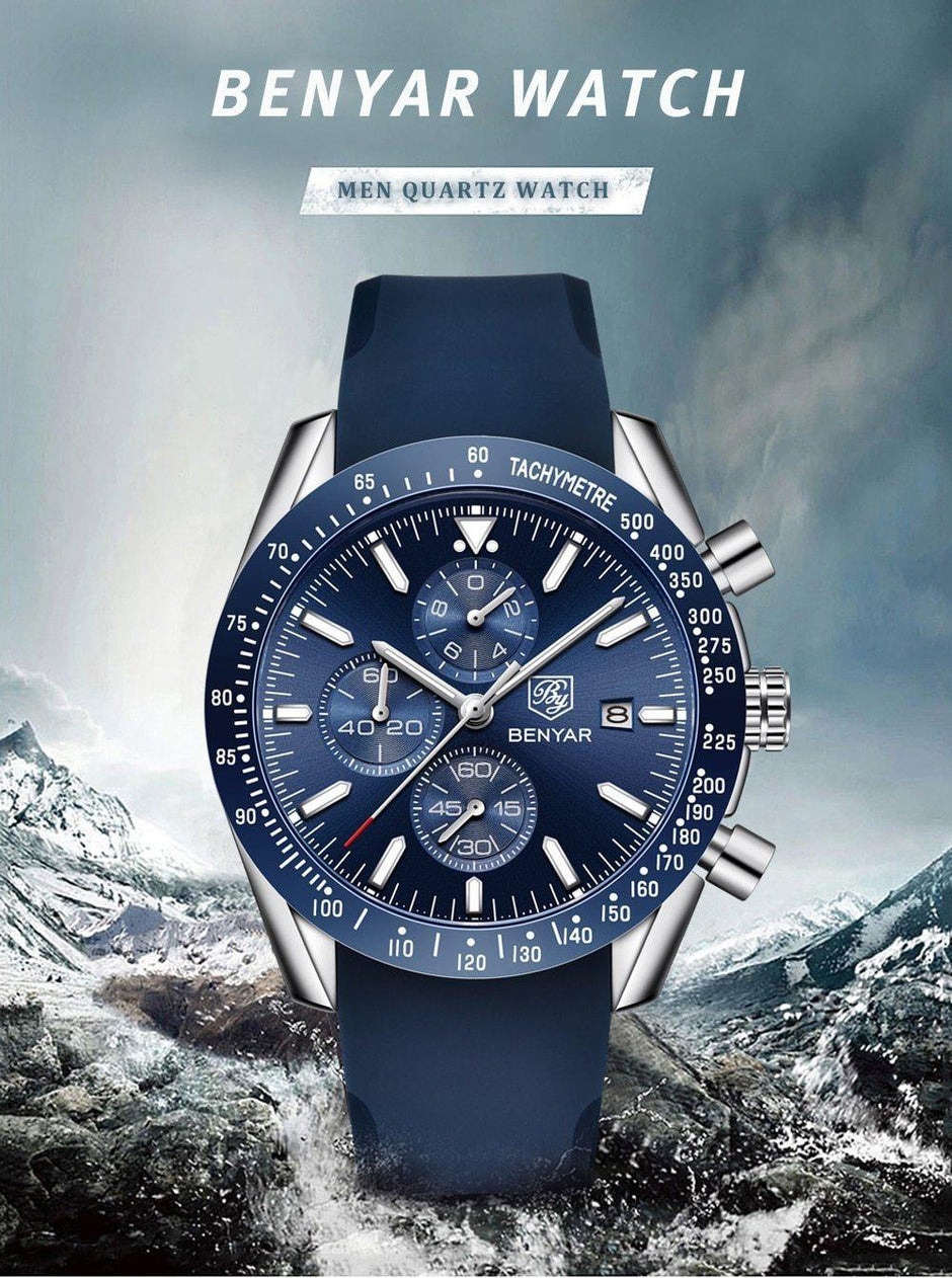2021 Blue Men Watch Luxury Design Watches Silicone Band Male Wrist Wat ...