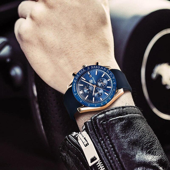 2021 Blue Men Watch Luxury Design Watches Silicone Band Male Wrist Wat ...