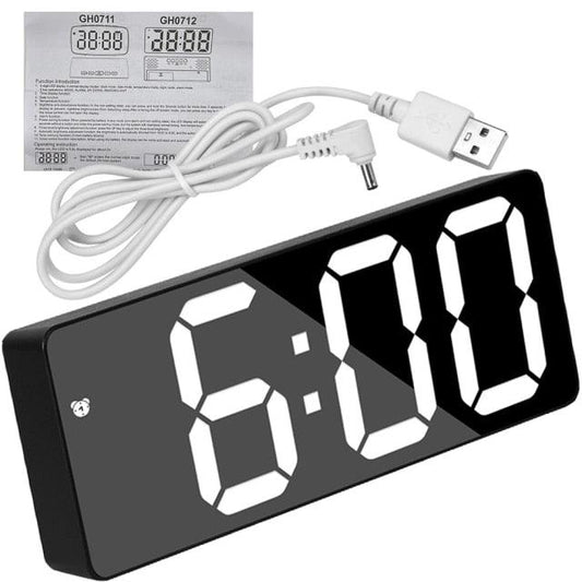 Digital Table Clock Digital Alarm Clock LED Bedside Clock Dual Alarm A ...