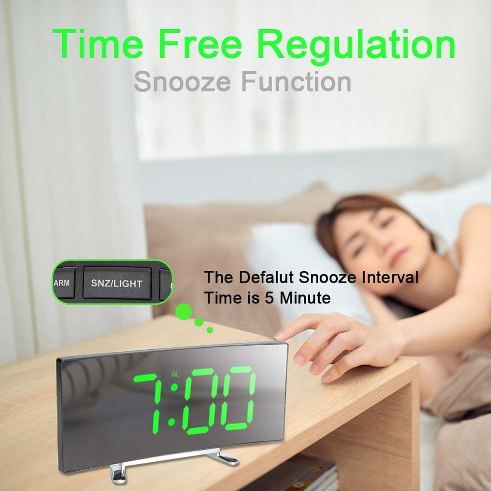 Digital Table Clock Digital Alarm Clock LED Bedside Clock Dual Alarm ...