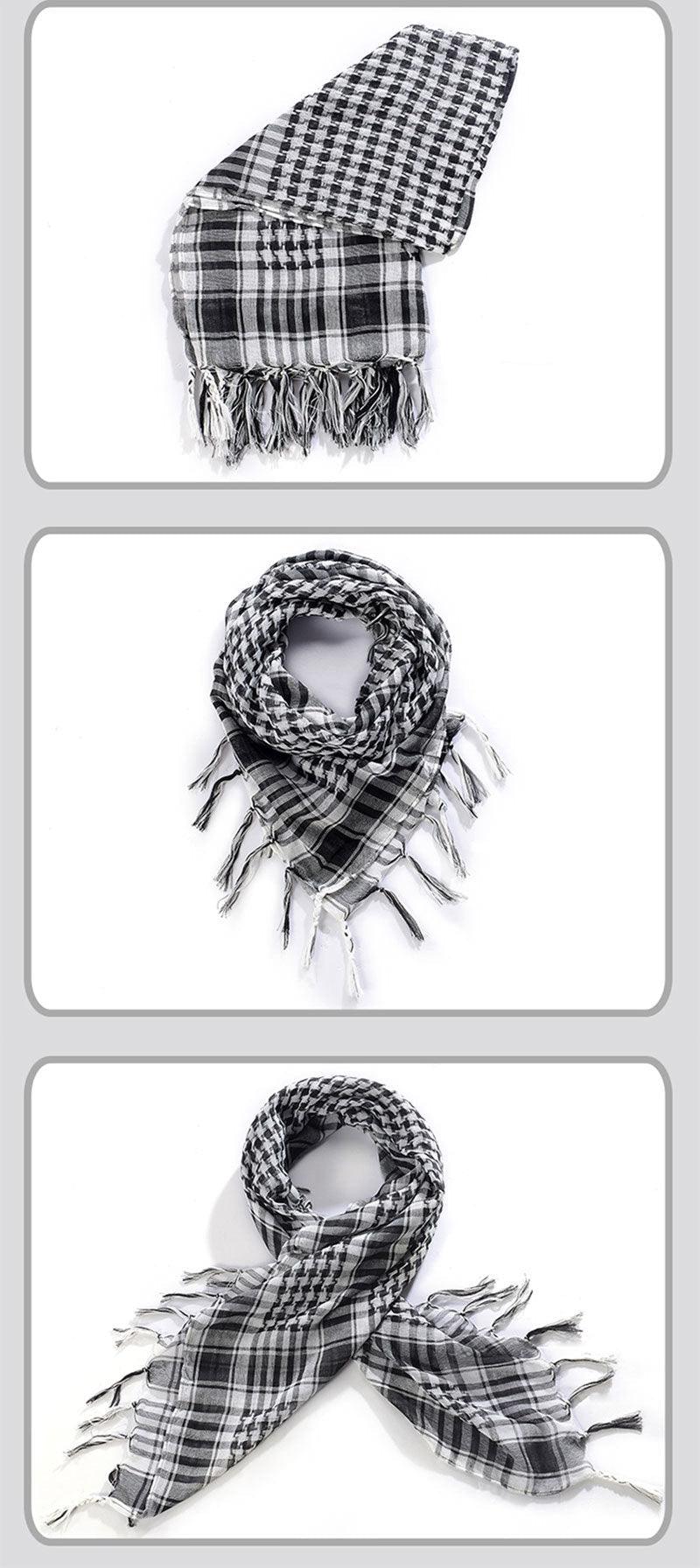 Keffiyeh Man Wrap Bandana Shemagh Military Scarf plaid Islamic Airsoft ...